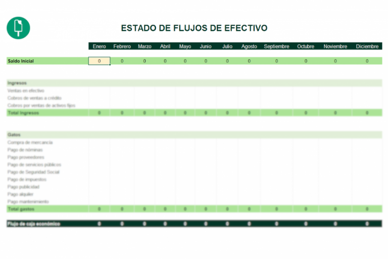 Plantilla Excel estado flujos efectivo [Descarga GRATIS]